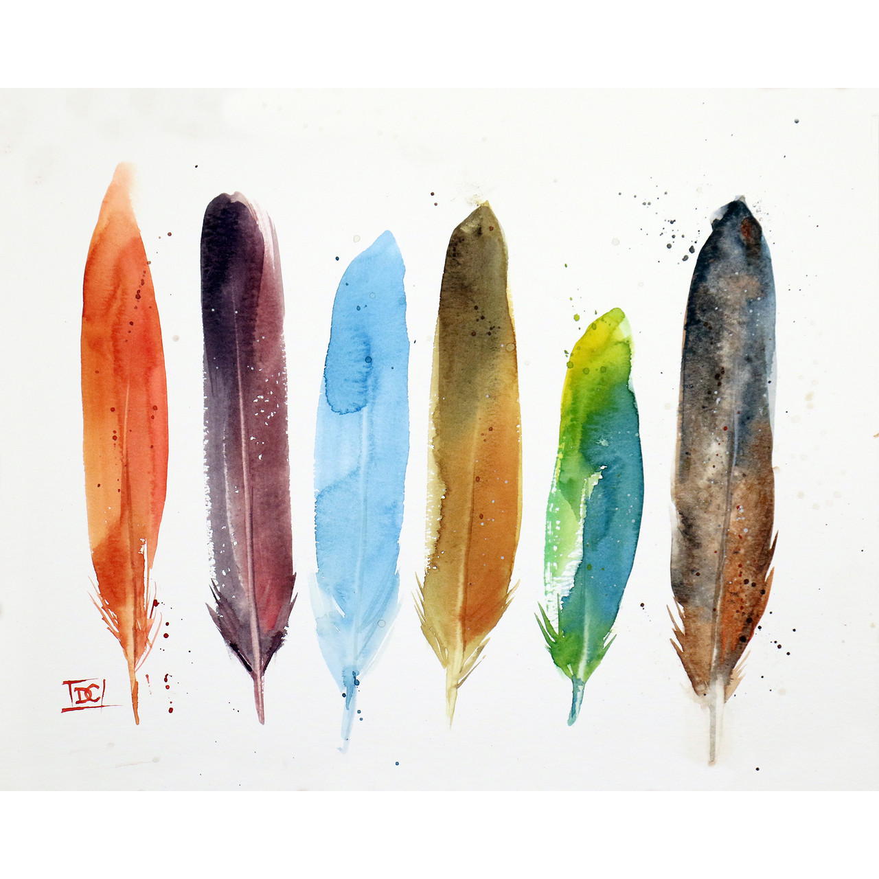 Dean Crouser Watercolor Greeting Card 5x7 - Feathers – Stitchin' Post