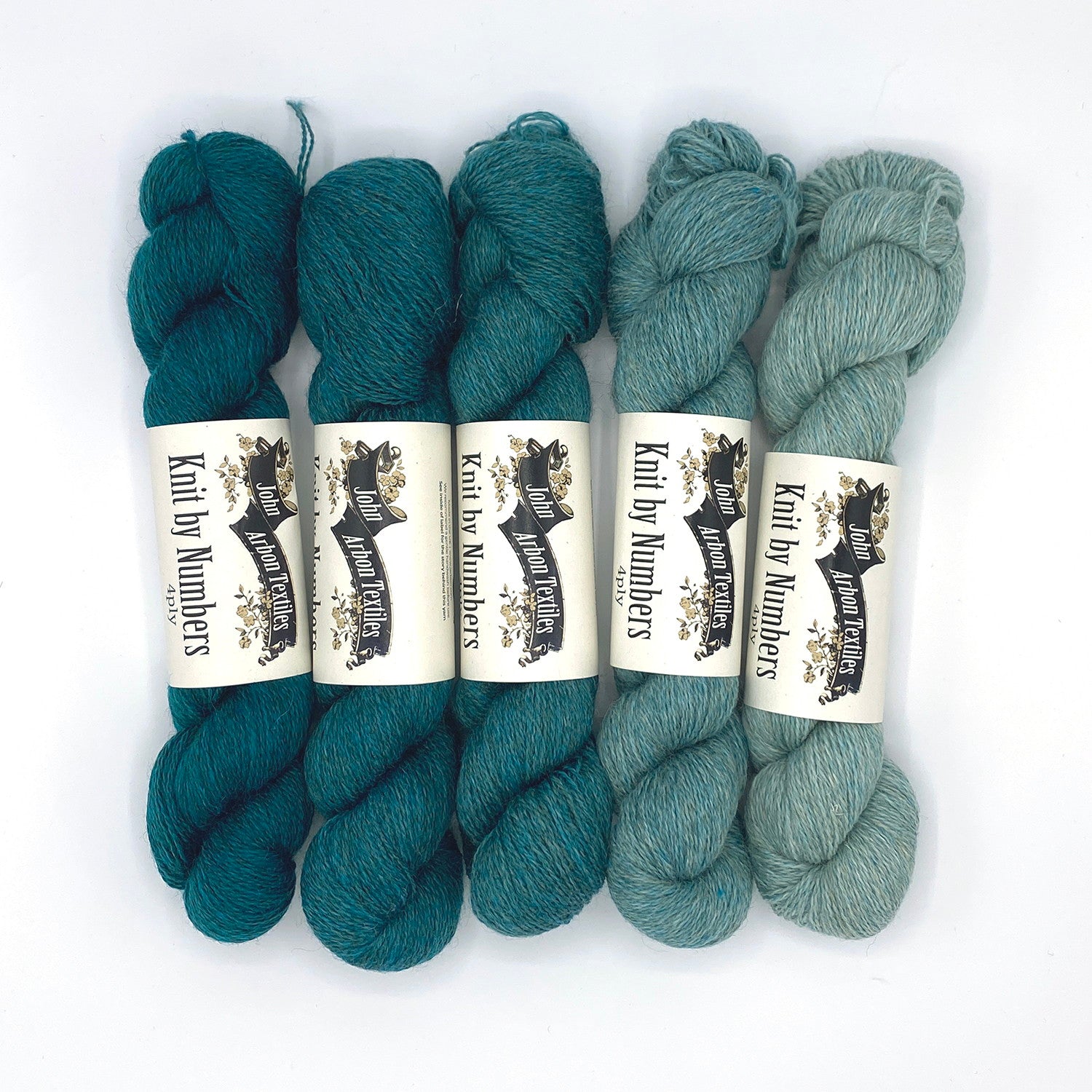 Knit by Numbers Gradient Kit 4ply Teal by John Arbon Textiles ...