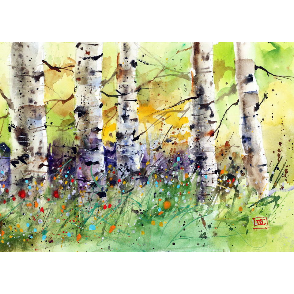 Dean Crouser Watercolor Greeting Card 5x7 - Spring Trees – Stitchin' Post
