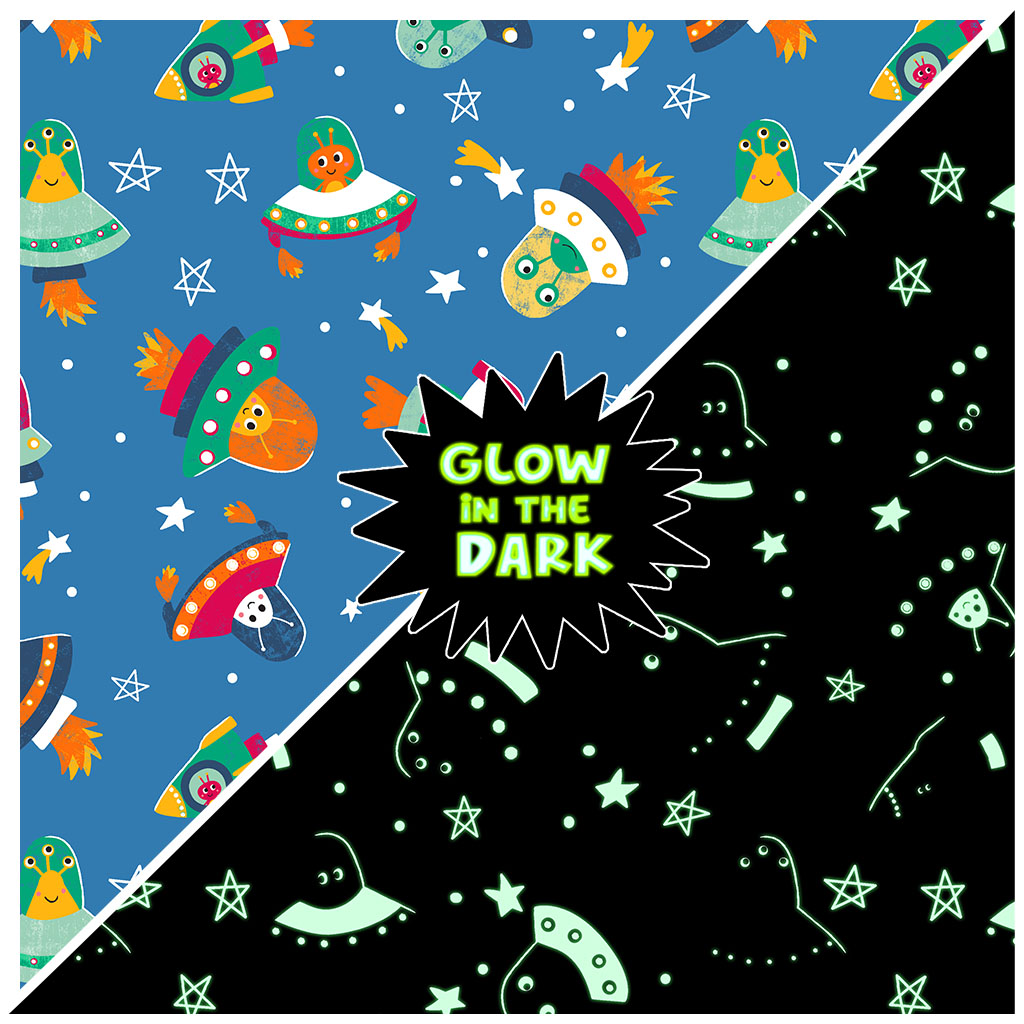 Blast Off! Glow in the Dark Aliens Blue Y4387-90 – Stitchin' Post